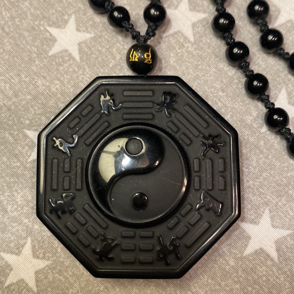 Accessories | Obsidian Yin Yang Hand Tied Medallion And Rope | Poshmark